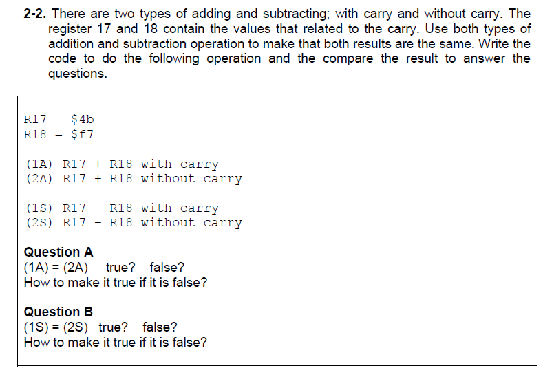 Solved There are two types of adding and subtracting; with | Chegg.com
