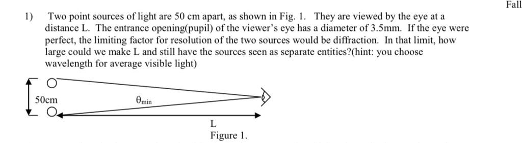 Solved Two point sources of light are 50 cm apart, as shown | Chegg.com