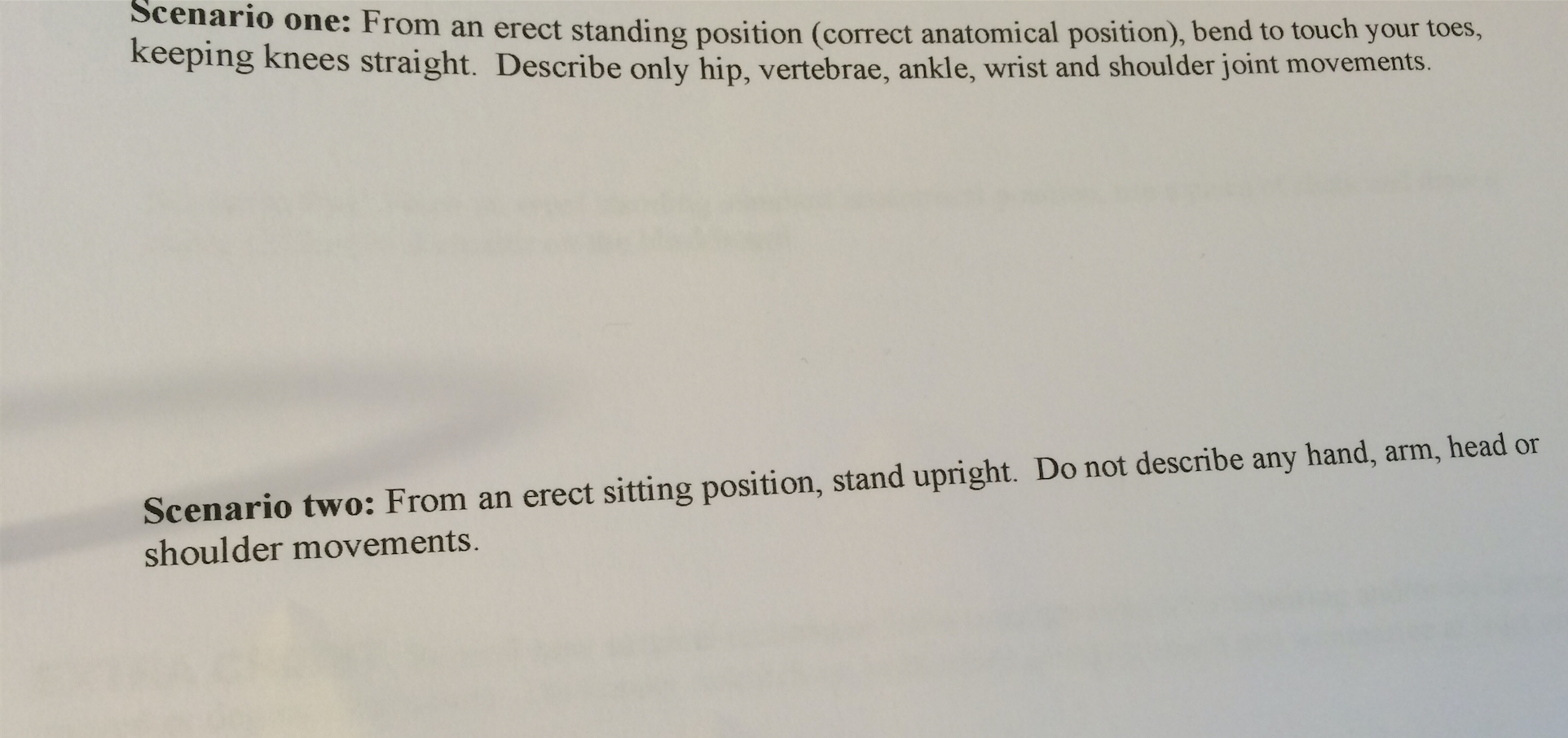 Solved Determine what motions (body movements) are being | Chegg.com