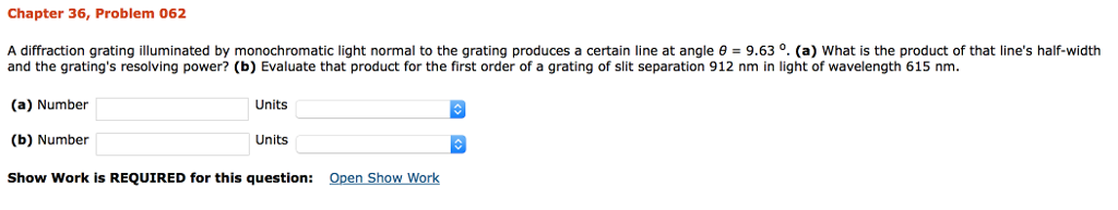 Solved Chapter 36, Problem 062 A diffraction grating | Chegg.com