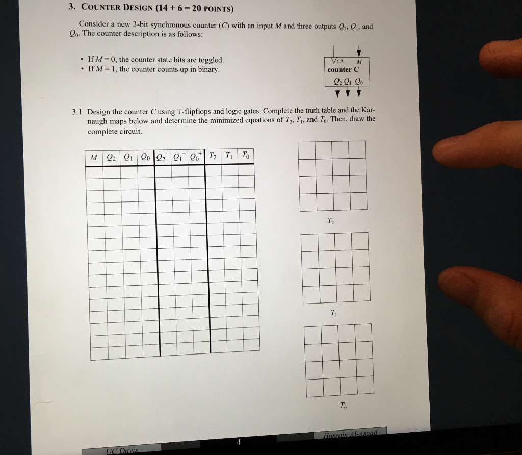 Solved 3. COUNTER DESIGN (14 + 6-20 POINTS) Consider a new | Chegg.com