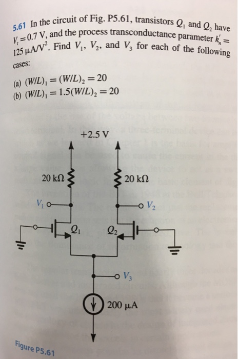 Solved Transistors Q_1, and Q_2 have V_t = 0.7 V, and the | Chegg.com