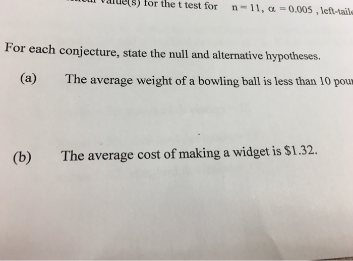 Solved For each conjecture, state the null and alternative | Chegg.com