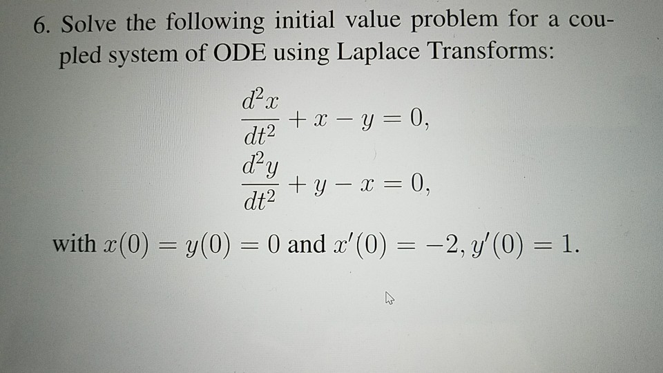 Solved 6. Solve the following initial value problem for a | Chegg.com