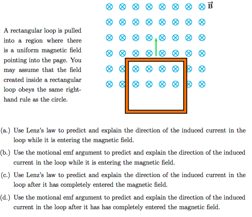 Solved A rectangular loop is pulled into a region where | Chegg.com
