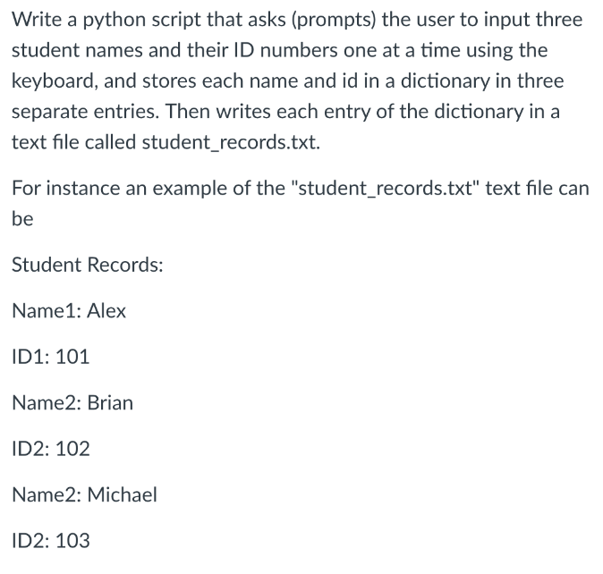 Solved Write A Python Script That Asks Prompts The User To 9077