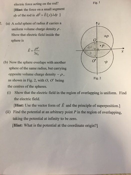 Solved A solid sphere of radius R carries a uniform volume | Chegg.com