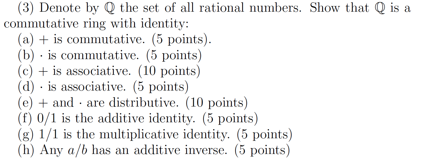 Solved Denote by Q the set of all rational numbers. Show | Chegg.com