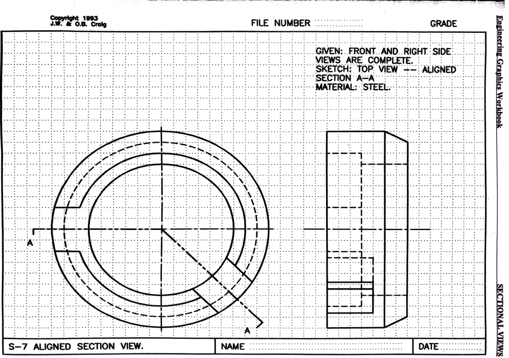Solved 1993 a o.B. Craig S-7 ALIGNED SECTION VIEW. FILE | Chegg.com