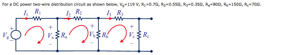 Solved For a DC power two-wire distribution circuit as shown | Chegg.com