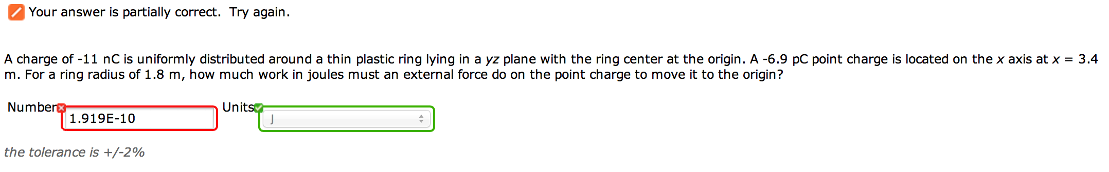 Solved A charge of -11 nC is uniformly distributed around a | Chegg.com