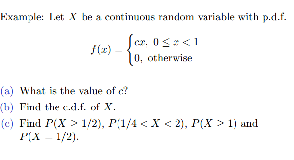 Solved Let X Be A Continuous Random Variable With Pdf