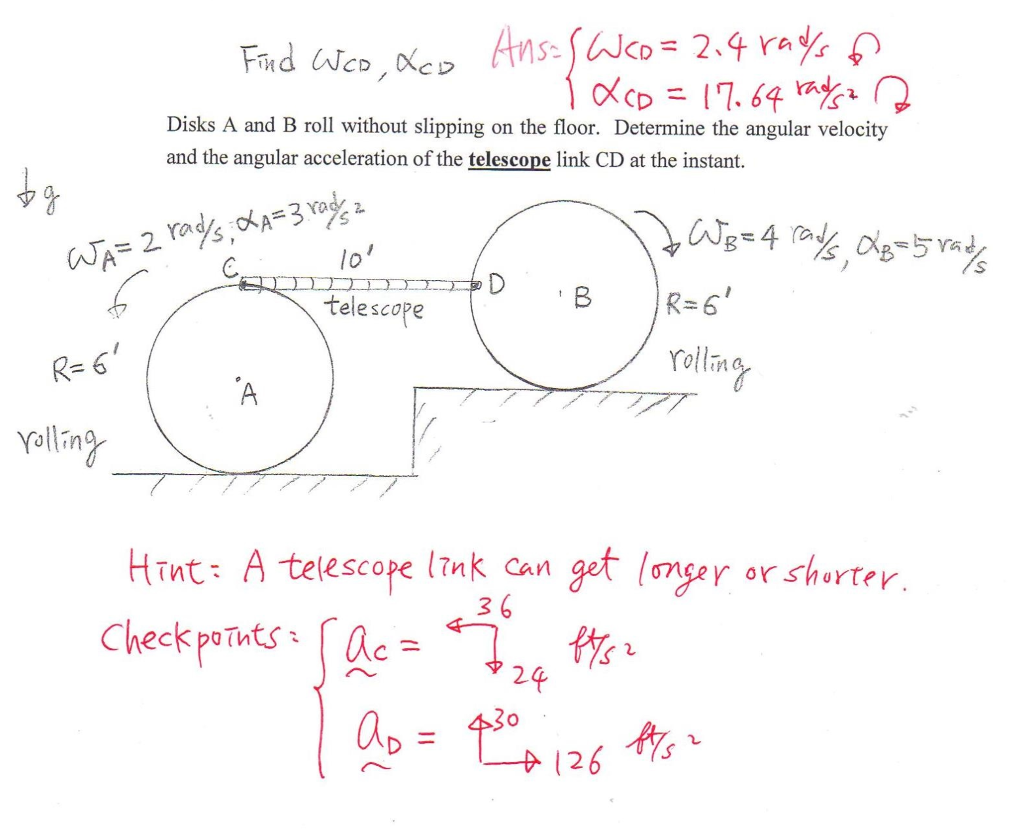 Solved Cd 24 Red Disks A And B Roll Without Slipping On 