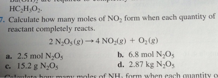 Solved Calculate how many moles of NO_2 form when each | Chegg.com