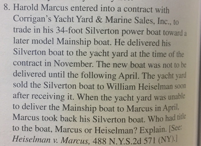 Solved Harold Marcus entered into a contract with Corrigan's | Chegg.com