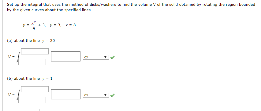 Solved Set up the integral that uses the method of | Chegg.com