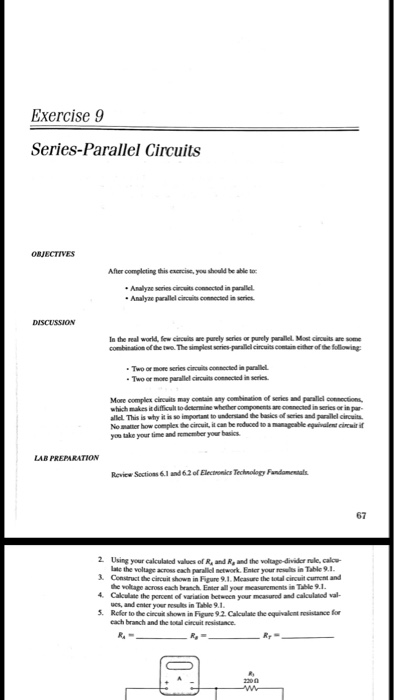 Solved Exercise 9 Series-Parallel Circuits After completing | Chegg.com