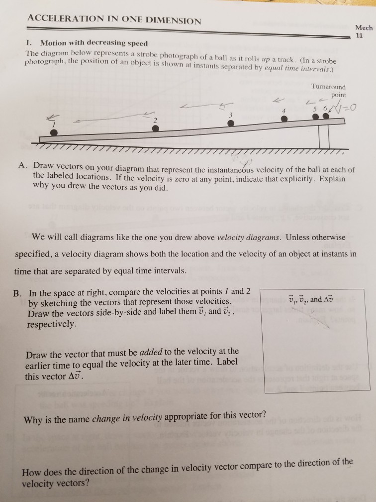 Solved ACCELERATION IN ONE DIMENSION Mech Motion with | Chegg.com