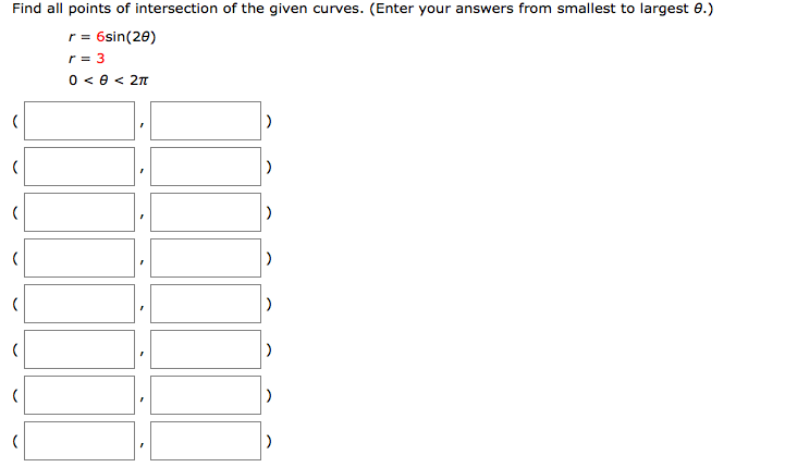 Solved Find all points of intersection of the given curves. | Chegg.com