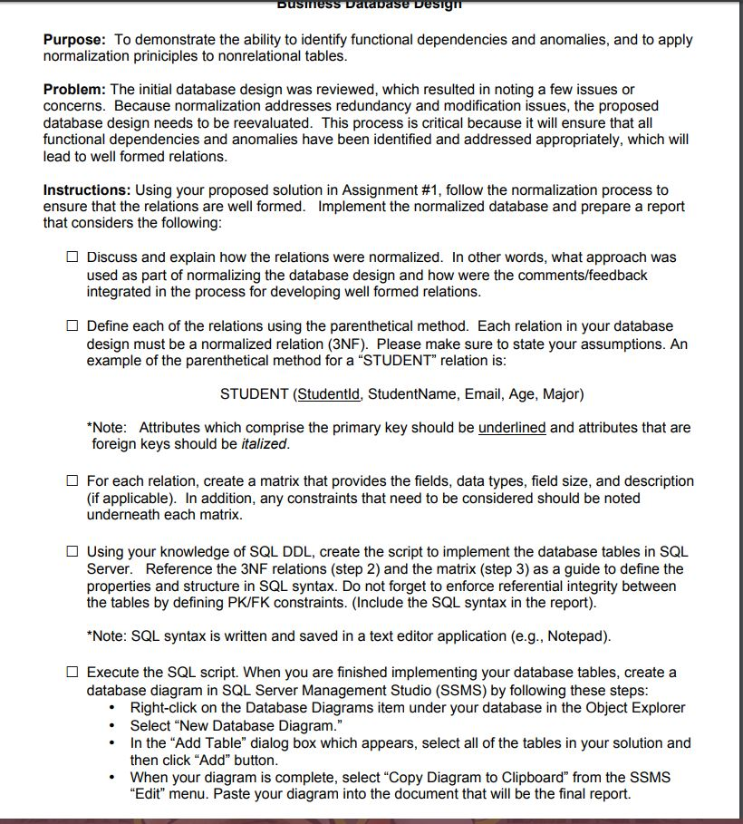 Purpose: To demonstrate the ability to identify | Chegg.com