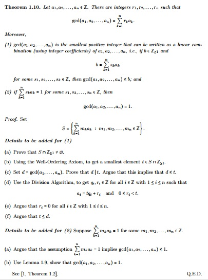 Prove Theorem 1.10 parts (1) & (2) By following | Chegg.com