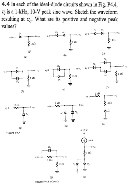 Solved In each of the ideal-diode circuits shown in Fig. | Chegg.com