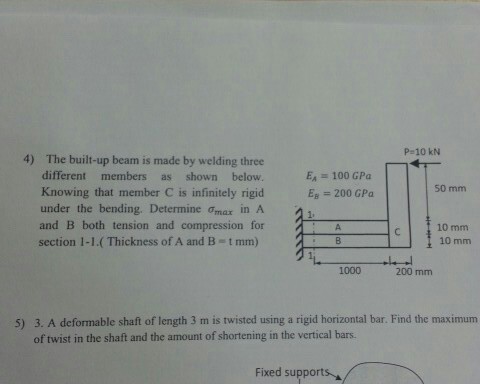 Solved The built-up beam is made by welding three different | Chegg.com