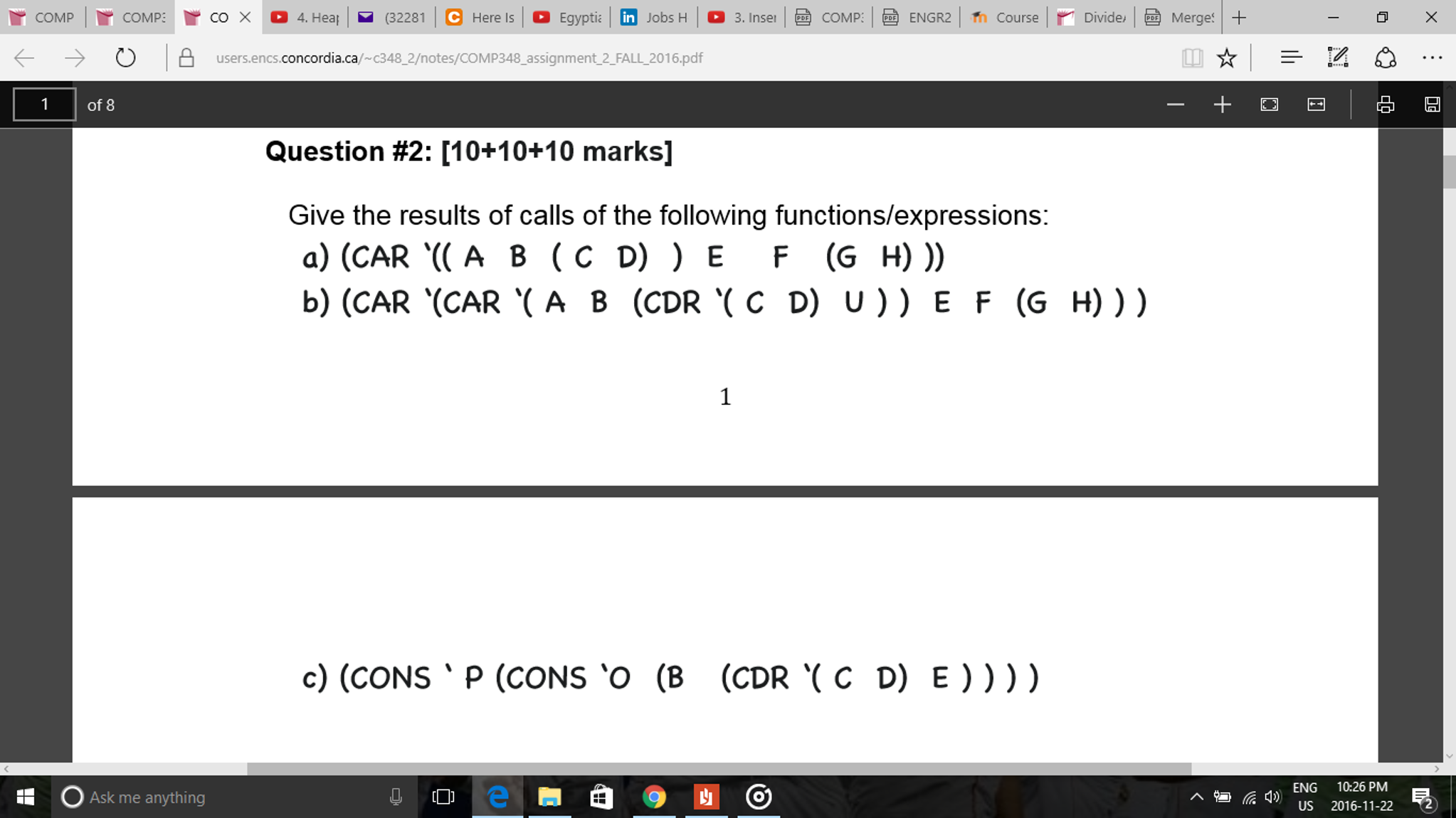 Solved Give the results of calls of the following | Chegg.com