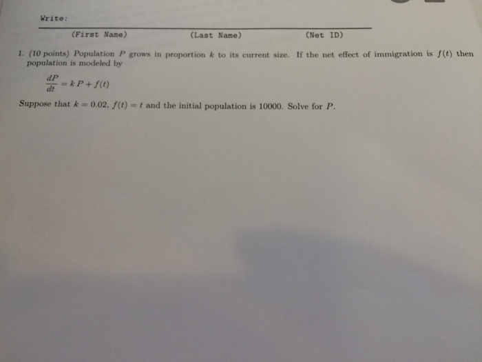 Solved Please write legibly and show all work, thanks! | Chegg.com