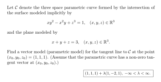 Solved Let C denote the three space parametric curve formed | Chegg.com