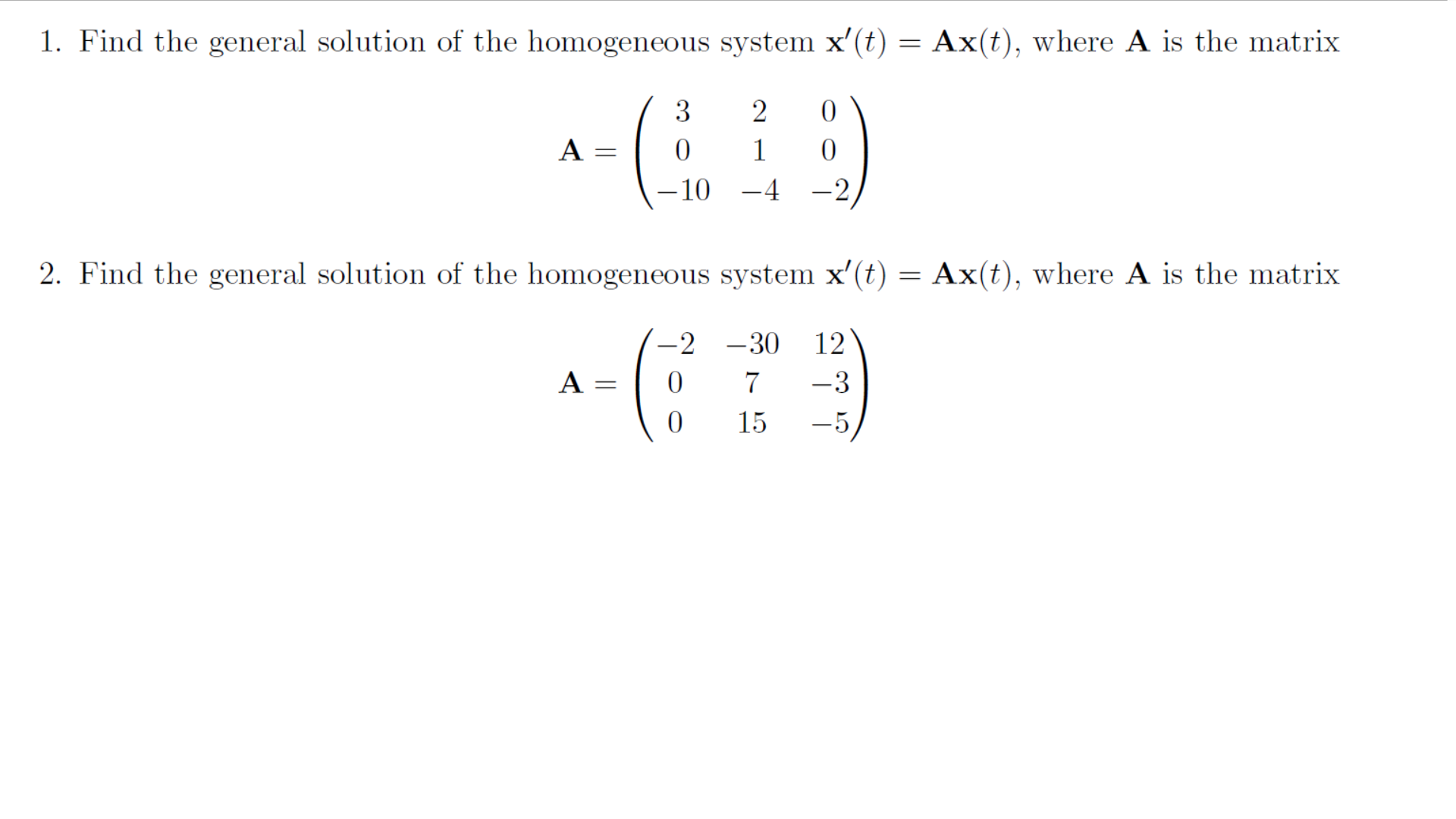 Solved 1. Find the general solution of the homogeneous | Chegg.com