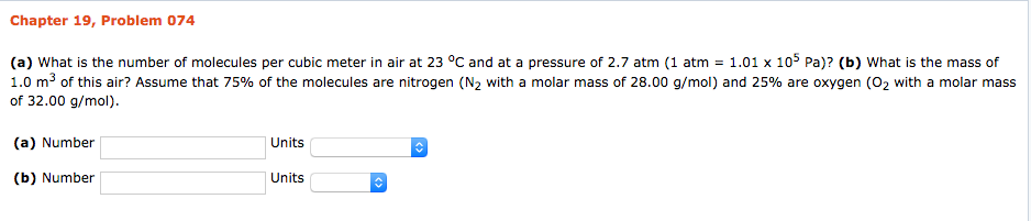Solved What is the number of molecules per cubic meter in | Chegg.com