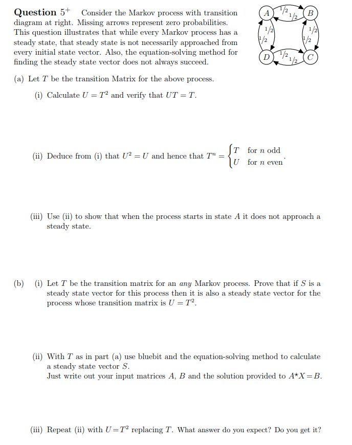 Solved Question 5+ Consider the Markov process with | Chegg.com