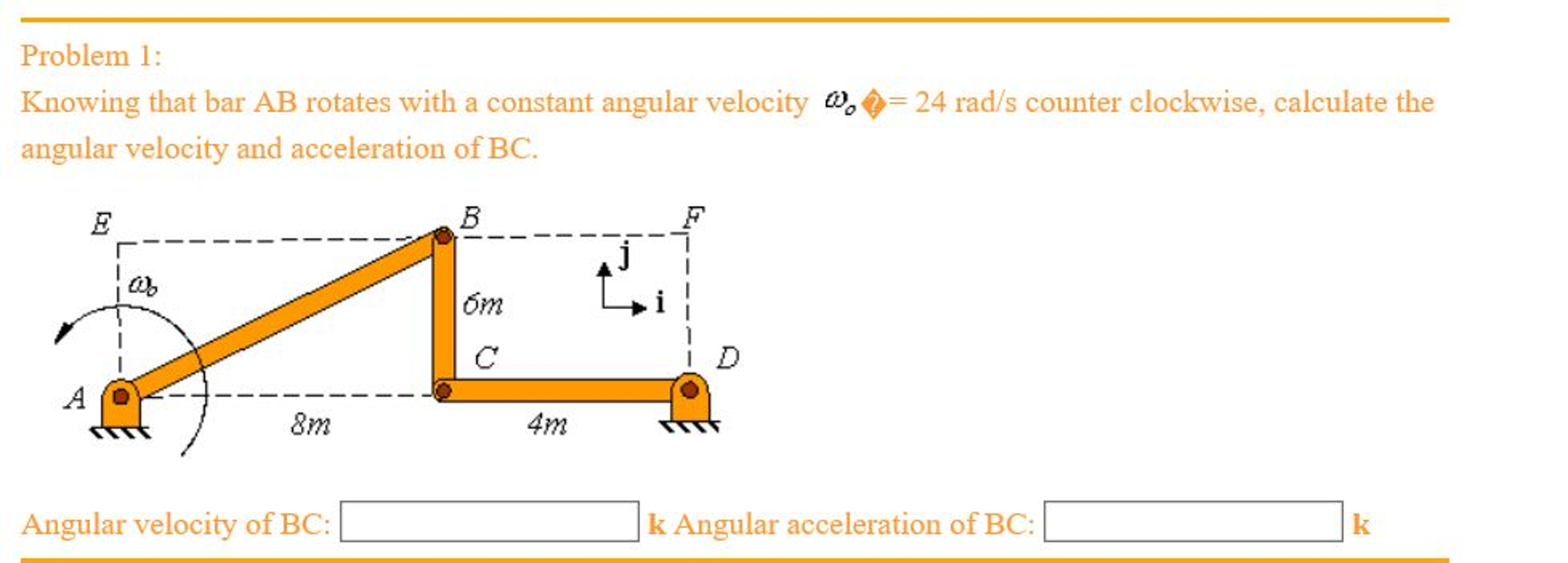 Solved Knowing That Bar Ab Rotates With A Constant Angular