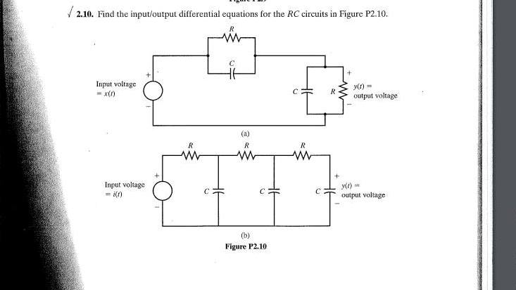 Solved 210 Find The Inputoutput Differential Equations
