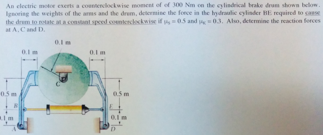 Solved An electric motor exerts a counterclockwise moment of | Chegg.com