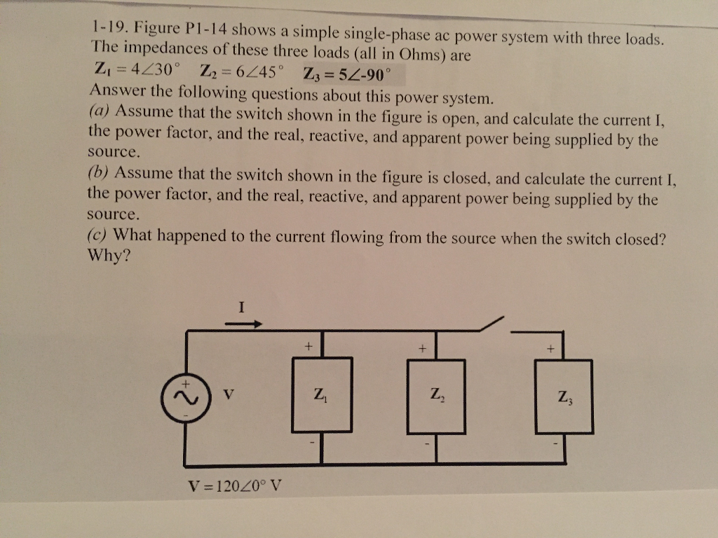 Solved 1-19. Figure P1-14 shows a simple single-phase ac | Chegg.com