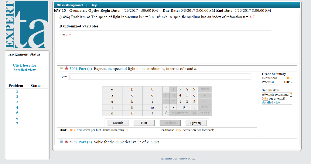 Solved Assignment Status Click here for detailed view | Chegg.com