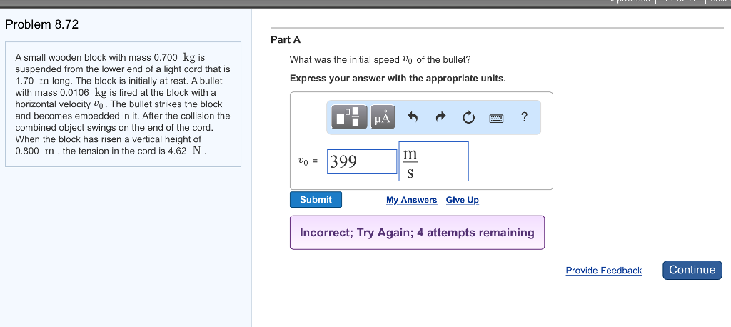 Solved A small wooden block with mass 0.700 kg is suspended | Chegg.com