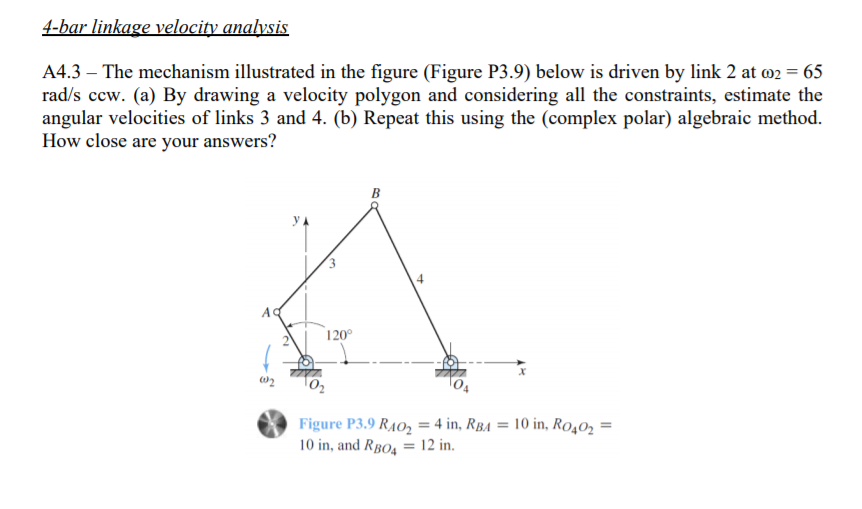 Solved A43-The mechanism illustrated in the figure (Figure | Chegg.com