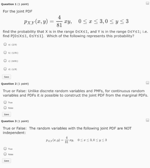 Solved For the joint PDF find the probability that X is in | Chegg.com