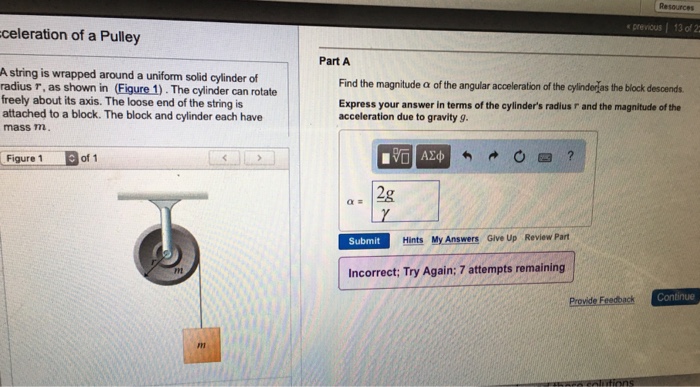 Solved A string is wrapped around a uniform solid cylinder | Chegg.com