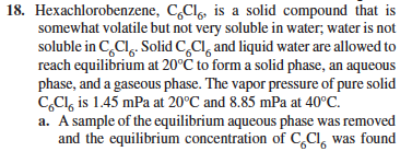 18. Hexachlorobenzene, CoCl6, is a solid compound | Chegg.com