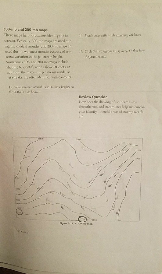 300-mb and 200-mb maps These maps help forecasters | Chegg.com
