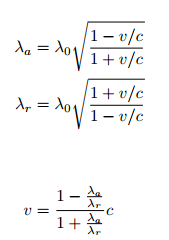 Solved lambda a = lambda 0 1 - vc/a + v/c lambda r = | Chegg.com