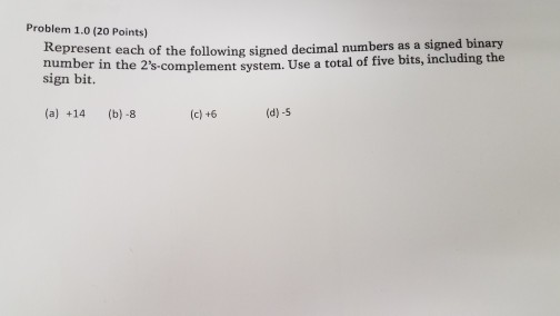 Solved Represent each of the following signed decimal | Chegg.com