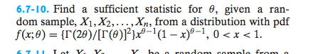 Solved Find a sufficient statistic for theta, given a random | Chegg.com