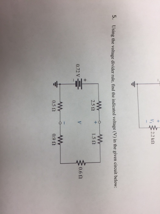 Solved Using the voltage divider rule, find the indicated | Chegg.com