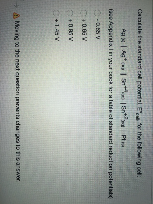 Solved Calculate the standard cell potential, Edegree_cell, | Chegg.com