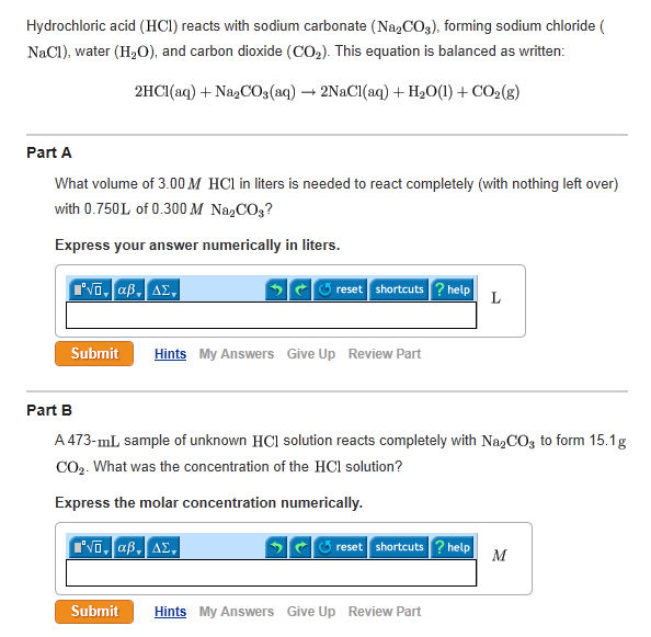 Solved The stoichiometric relationship between the reactants | Chegg.com